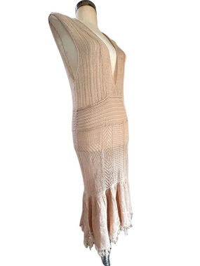 Free People | Dresses | Free People Spun Sheer Open Knit Ruffled ...